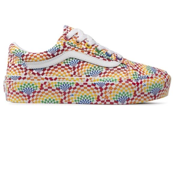 Vans | Shoes | Vans Old Skool Platform Pride Multi True White Lgbtq ...